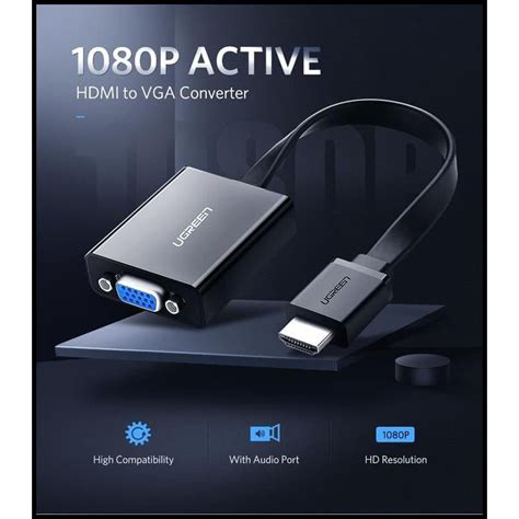 Jual Hesaa Store Ugreen Converter Hdmi To Vga With Audio 16Cm Black 40248 Shopee Indonesia