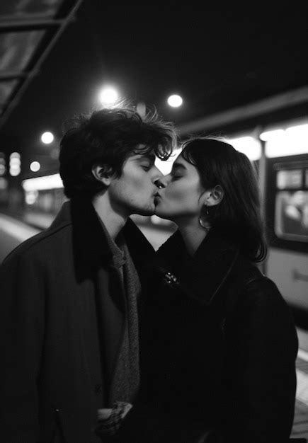 Free Photo Black And White Kissing Portrait