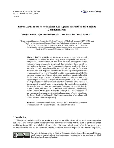 Pdf Robust Authentication And Session Key Agreement Protocol For Satellite Communications