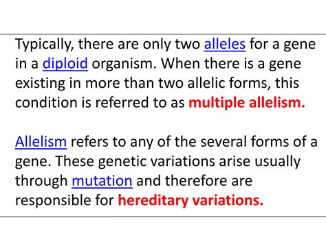 Mendalian Theory Of Inheritance And Multiple Blood Allots And Blood