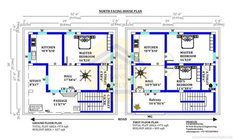 North Facing House Plans As Per Vastu 33x30 Modern Design House