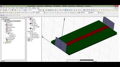 Microstrip Line Design In Hfss 13 Part1 Use Captions Cc Youtube