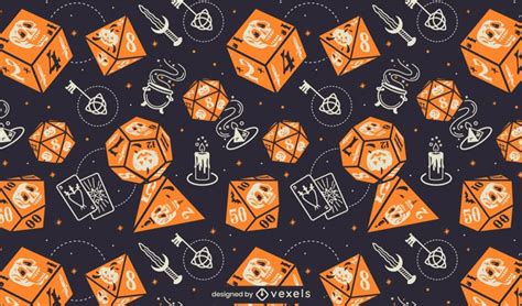 Spooky Fun Halloween Themed Roleplay Dice Pattern Design