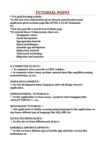 tutorial point pdf