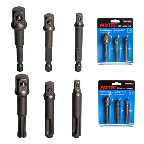 Fixtec 3pc Set 1 4 3 8 1 2 Hex Shank Adapter Drill Nut Driver Power