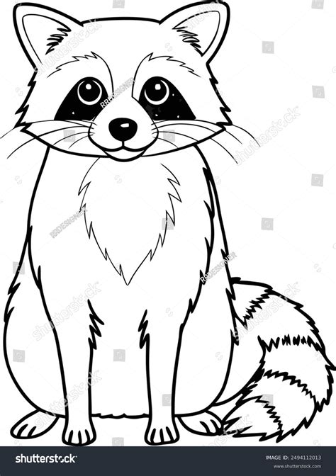 Racoon Line Art Vector File Stock Vector Royalty Free 2494112013