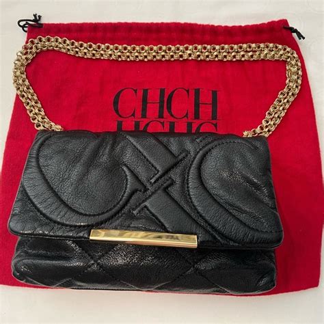 Bags Ch Carolina Herrera Quilted Leather Flap Chain Shoulder Bag