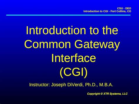 Ppt Introduction To The Common Gateway Interface Cgi Dokumentips