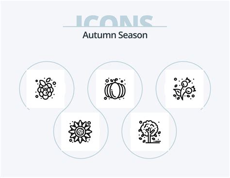 Autumn Line Icon Pack 5 Icon Design Caldron Tree Cloud Nature Leaf 19731144 Vector Art At