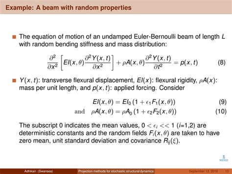Projection Methods For Stochastic Structural Dynamics PPT