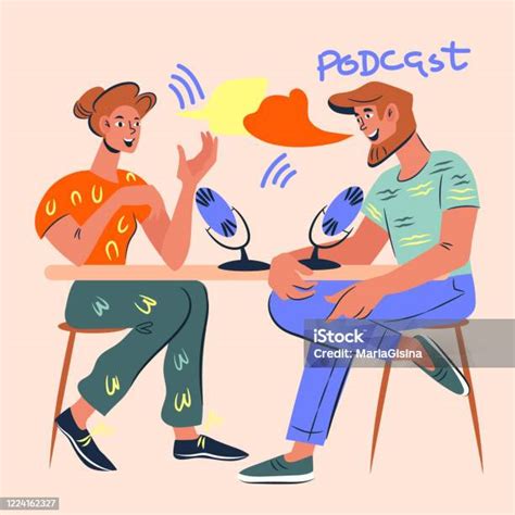 팟캐스트를 이끄는 소셜 미디어 블로거와 함께 현장의 실시간 스트리밍 및 방송 Live Event에 대한 스톡 벡터 아트 및 기타 이미지 Live Event Mp3