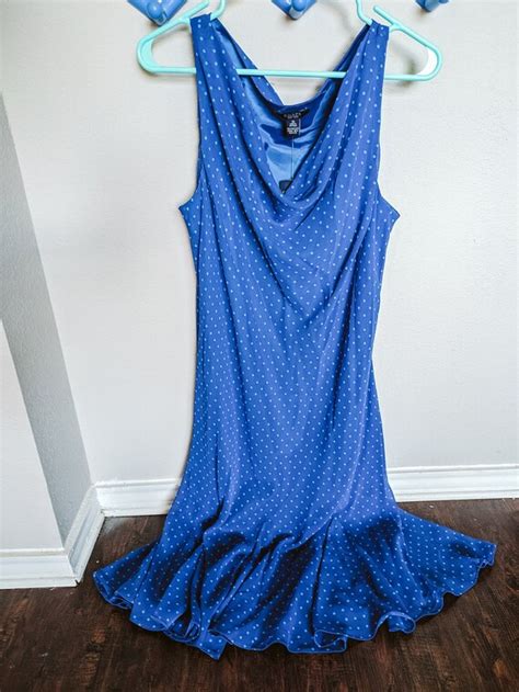 Vintage Chaps Blue Polka Gem