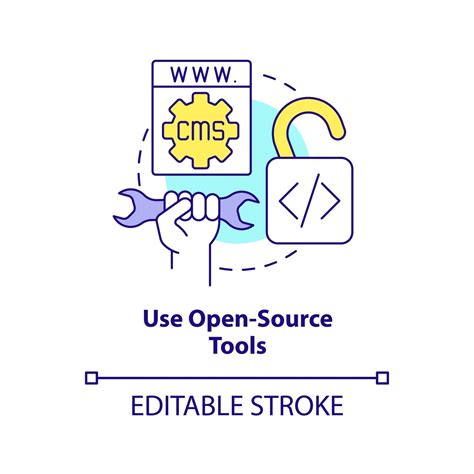 Use Open Source Tools Concept Icon Professional Looking Website Design Abstract Idea Thin Line