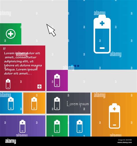 Battery Icon Sign Buttons Modern Interface Website Buttons With