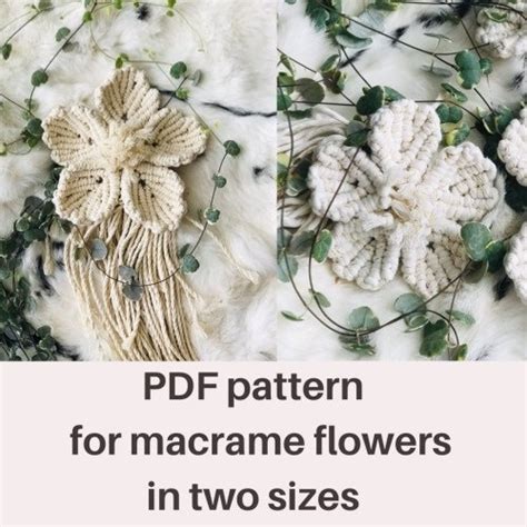 Macrame Flower PDF DIY Tutorial Etsy