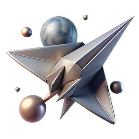 Abstract Metallic Sculpture With Spheres 56556324 Png
