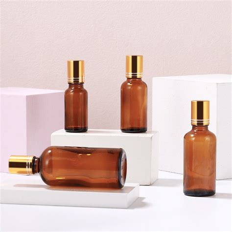 5 100ml Amber Glass Roller Bottle Three Bamboo