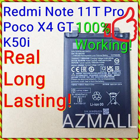 W Turbo Charge New Ori Long Lasting Stable Battery Bm G Xiaoml Poco X Gt Redmi Note T