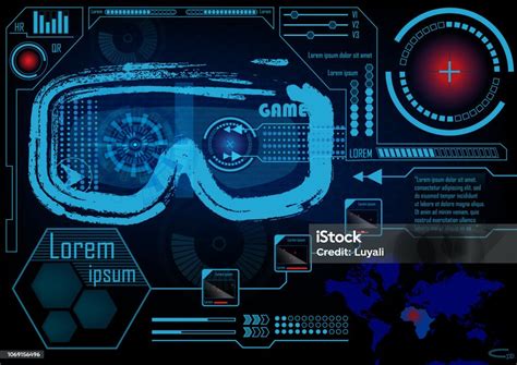 Konsep Teknologi Dengan Hud Elemen Desain Gui Monitor Tampilan Headup