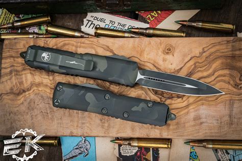 Microtech Utx 85 Otf Automatic Knife Od Green Camo Cerakote 31 Dagger