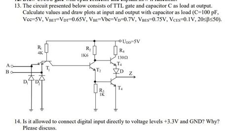 Solved 13 The Circuit Presented Below Consists Of Ttl Gate