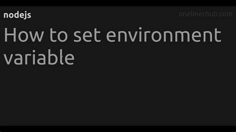 How To Set Environment Variable Youtube