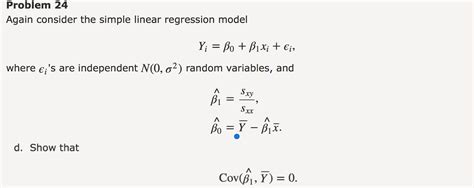 Solved Again Consider The Simple Linear Regression Model Yi