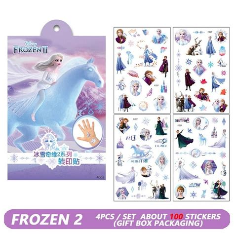 4pcs The Little Mermaid Sticker Disney Princess Sofia Unicorn Cartoon