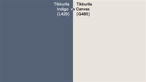 Tikkurila L429 Indigo Vs G485 Canvas Side By Side Comparison