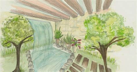 Dibujo Perspectiva Y Color Trabajo Fianl De Dibujo Jardin