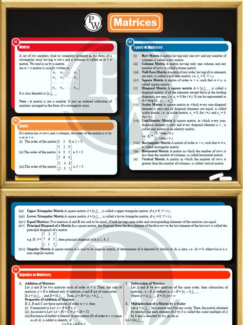 Matrices Formula Booklet Pdf
