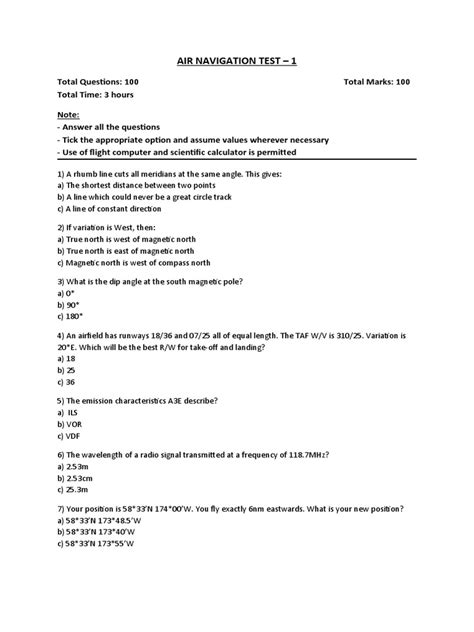 Air Navigation Full 1 Pdf Altimeter Latitude