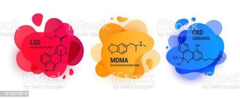 리서제산 디틸라미드 Lsd Mdma 칸 나비 노이드 흰색 배경에 액체 유체 모양구조 구조 화학 용물 엑스터시에 대한 스톡 벡터