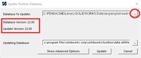 how to upgrade solidworks toolbox in pdm manually