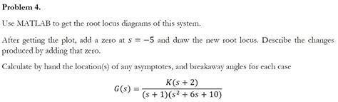 Solved Use MATLAB To Get The Root Locus Diagrams Of This Chegg