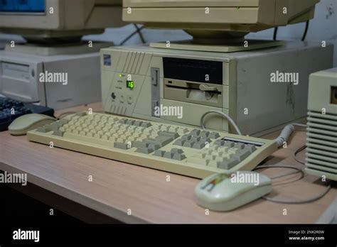 Exhibition Of Old Desktop Computers In Technology Museum Stock Photo Alamy