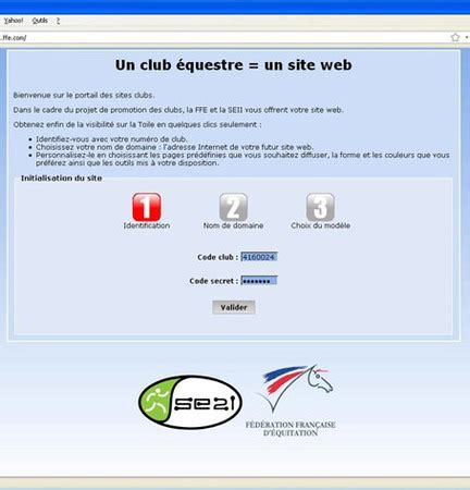 VOTRE SITE CLUB FFE Etape par étape