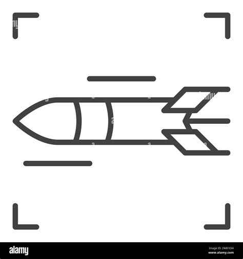 Rocket Weapon Vector Missile Concept Outline Icon Or Symbol Stock