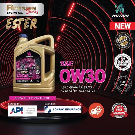 MOTION 0W30 Ester APEXION API SP Fully-Synthetic Engine Oil 4L oil ...