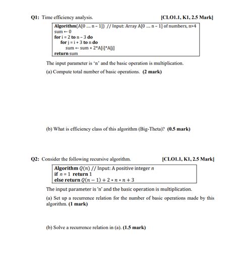 Solved The Input Parameter Is N And The Basic Operation