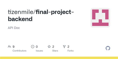 GitHub Tizenmile Final Project Backend API Doc
