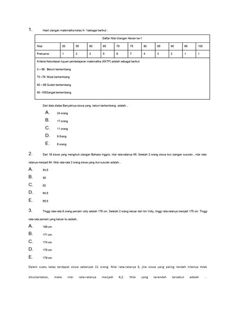 Soal Soal Statistik Pdf