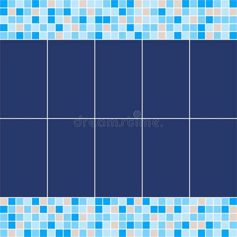 Blue And Beige Ceramic Tile Mosaic In Swimming Pool Stock Vector