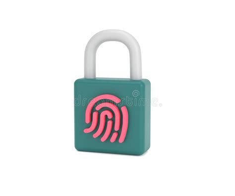 Biometric Fingerprint Password With Padlock Icon Security Concept Stock Illustration