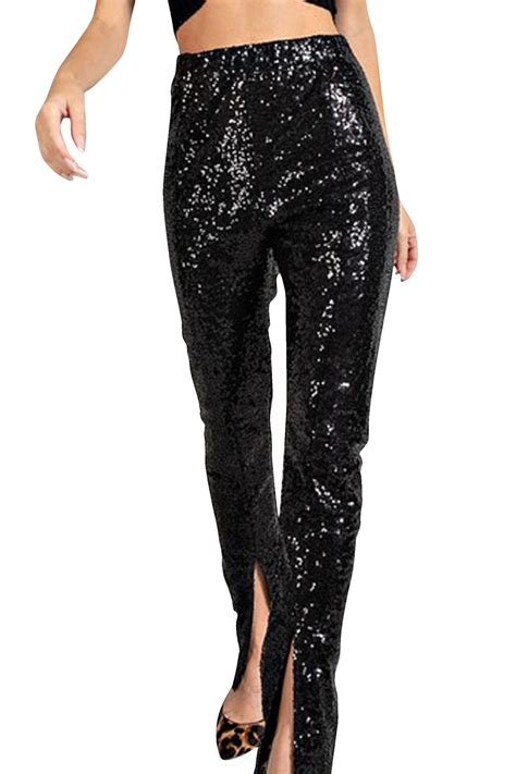 Designer Black Sequin Pants Sequin Womens Pants Kyle X Shahida