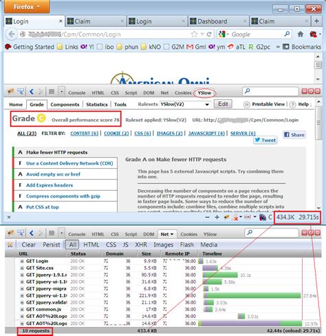 Performance Facts In Firebug Contradict With Yslow Stack Overflow