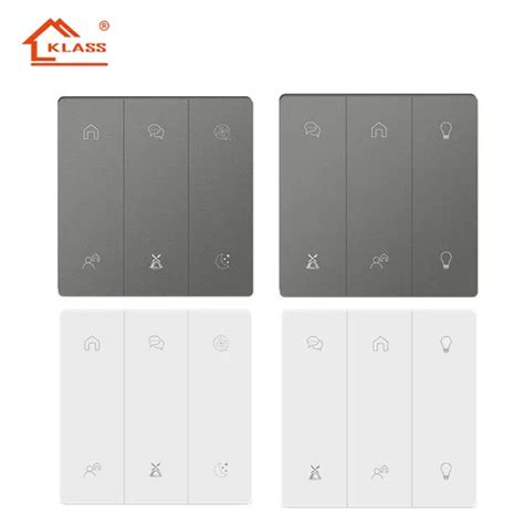 Tuya Smart Wifi Zigbee Metal Smart Switch Hotel Push Button Switch No Touch Neutral Wired 1 2 3