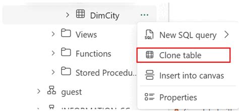 Clone Tables In The Fabric Portal Microsoft Fabric Microsoft Learn