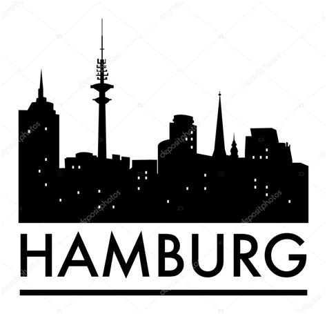 Abstract Hamburg Skyline With Various Landmarks — Stock Vector