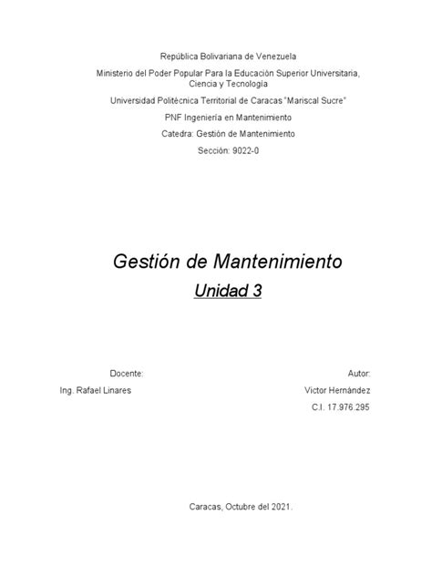 Gestion De Mantenimiento Pdf